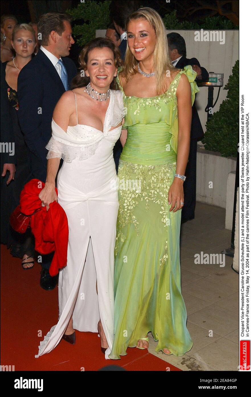 Chopard Vice-President Caroline Gruosi-Scheufele (L) and a model attend ...