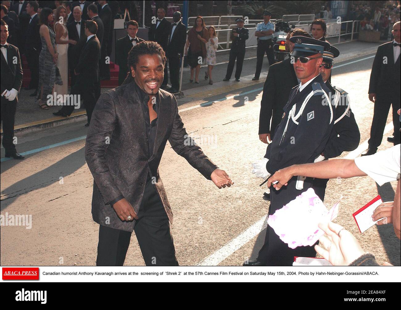Canadian humorist Anthony Kavanagh arrives at the screening of 'Shrek 2 ...