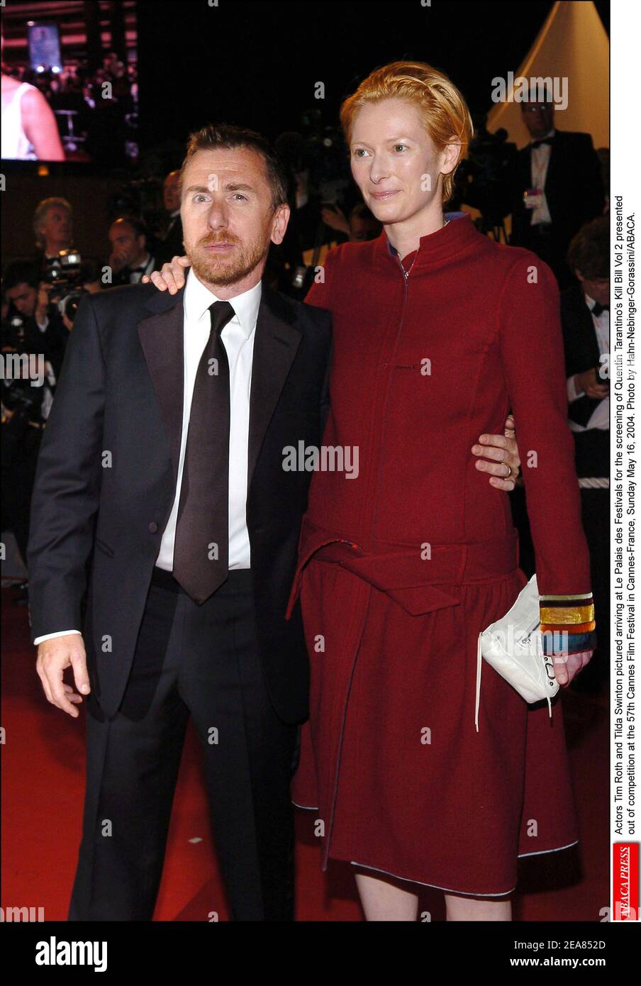 Actors Tim Roth and Tilda Swinton pictured arriving at Le Palais des ...