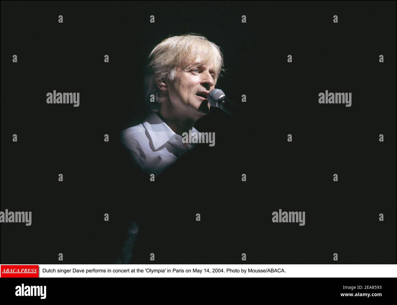 Dutch singer Dave performs in concert at the 'Olympia' in Paris on May ...