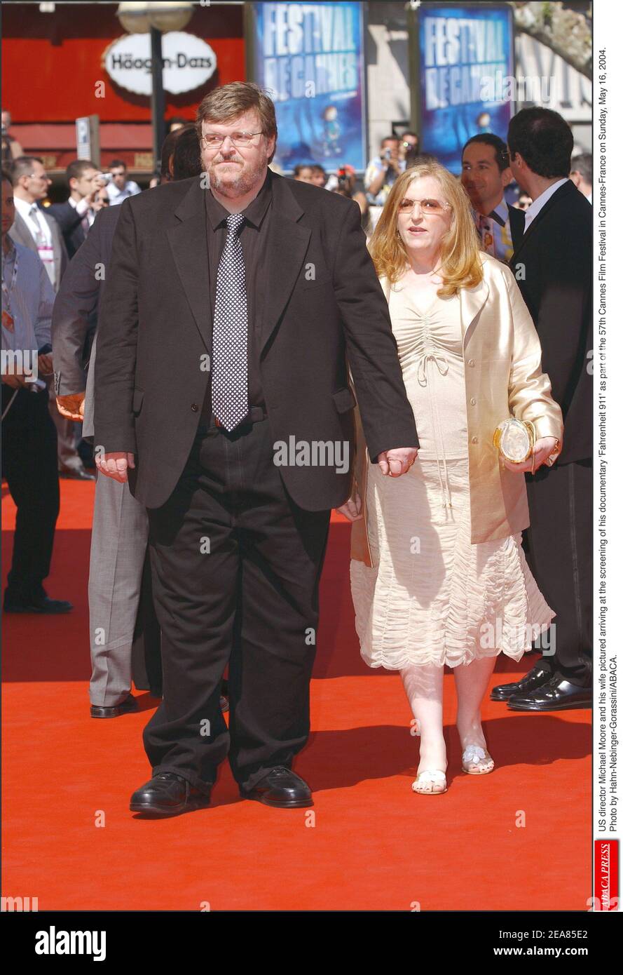 US director Michael Moore and his wife Kathleen Glynn pictured arriving ...