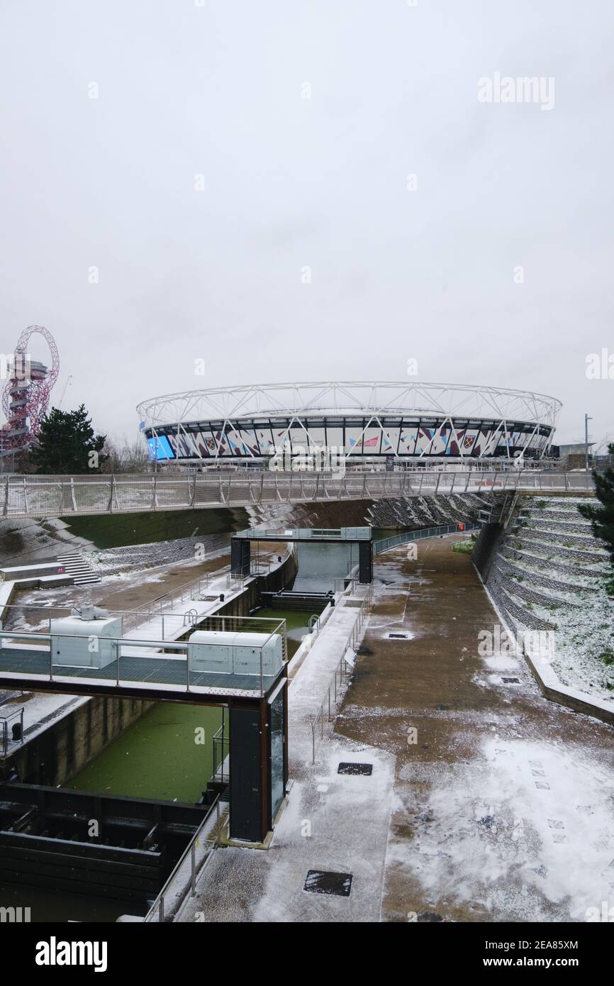 London, UK- February 2021 : London Stadium, Queen Elizabeth Olympic ...