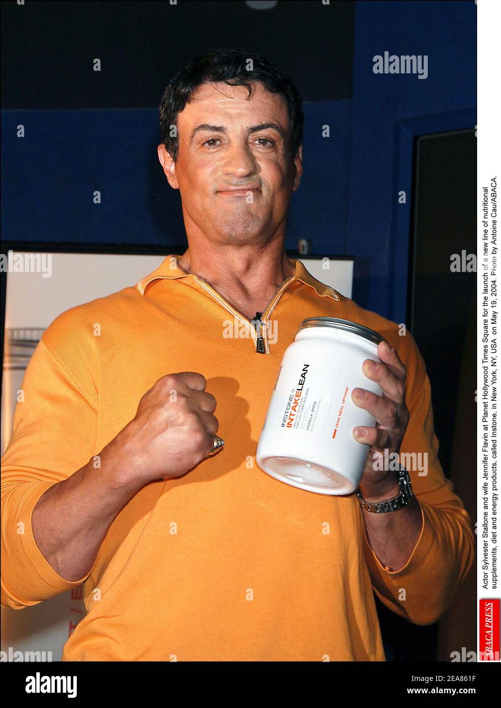 Actor Sylvester Stallone and wife Jennifer Flavin at Planet Hollywood ...