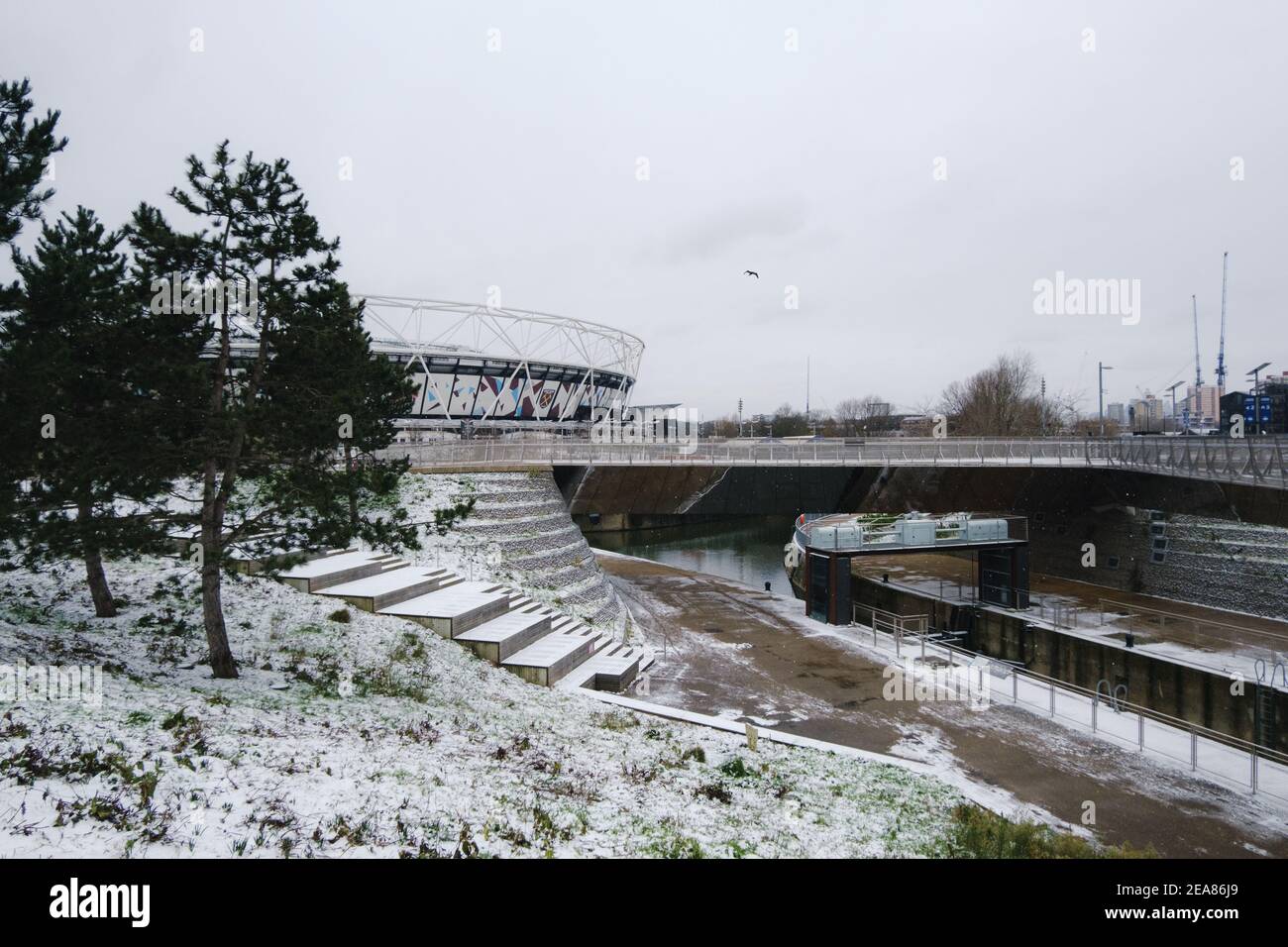 London, UK- February 2021 : London Stadium, Queen Elizabeth Olympic ...