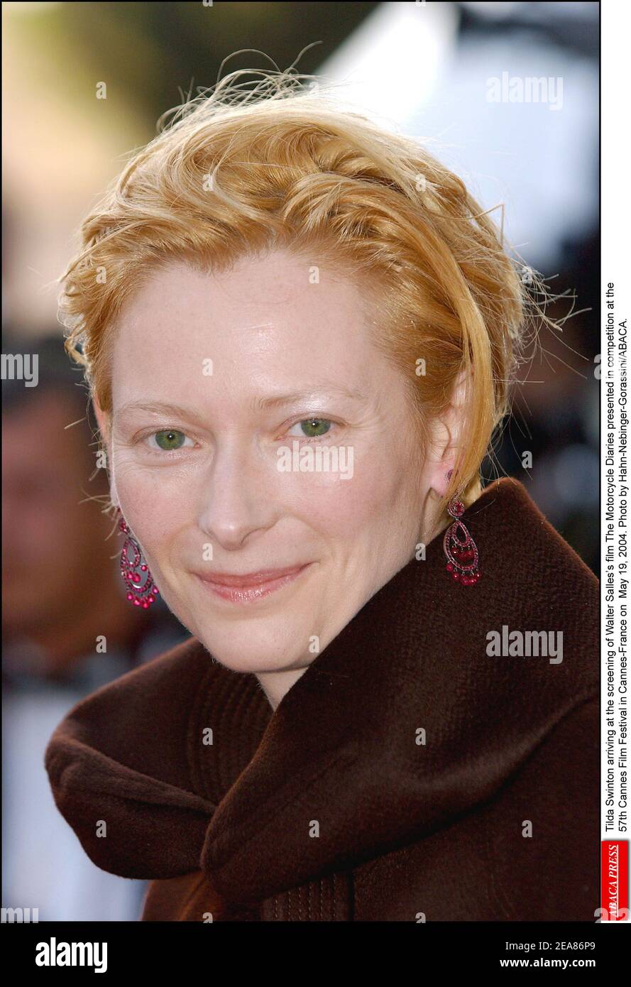 Tilda Swinton arriving at the screening of Walter Salles's film The ...
