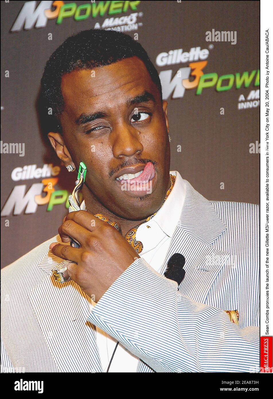Sean Combs promotes the launch of the new Gillette M3Power razor ...