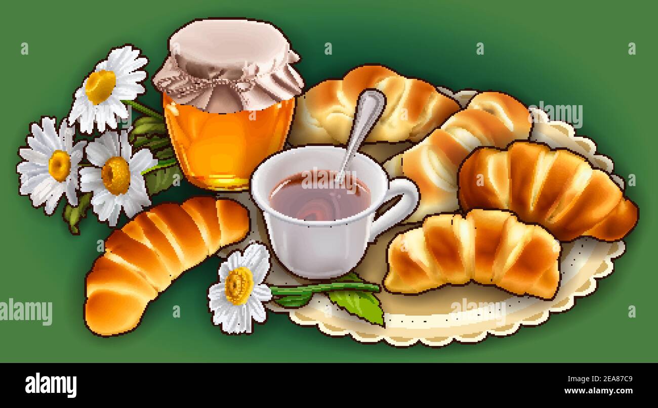Tea and buns Stock Vector Images - Alamy