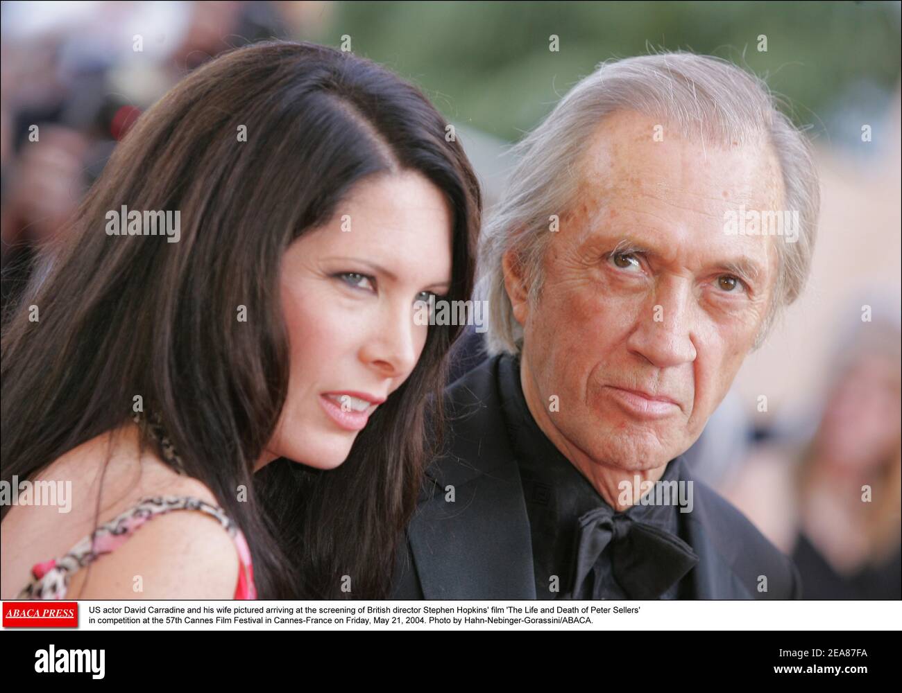 US actor David Carradine and his wife Annie Bierman pictured arriving ...