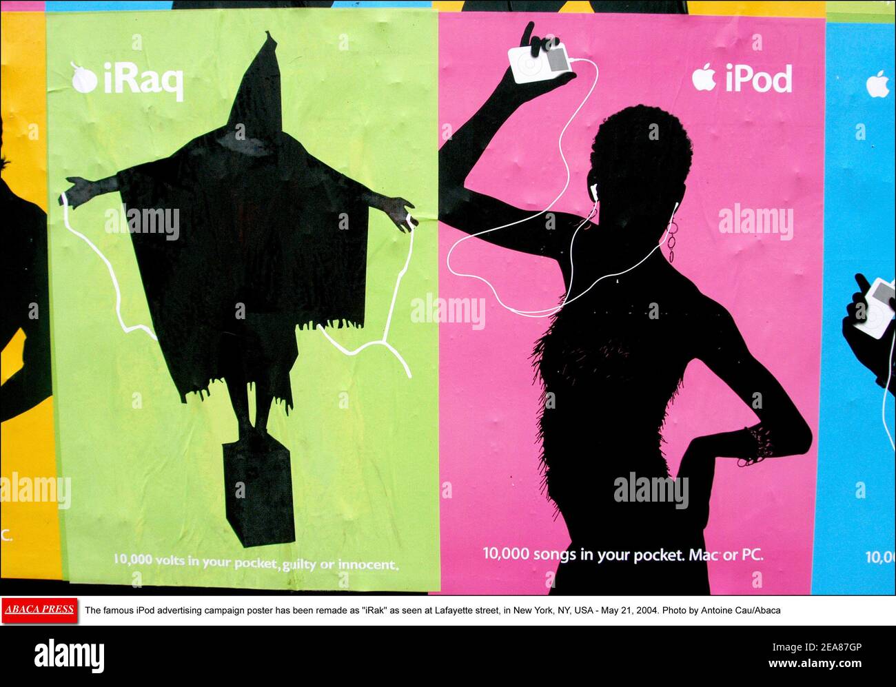 The famous iPod advertising campaign poster has been remade as iRaq as ...