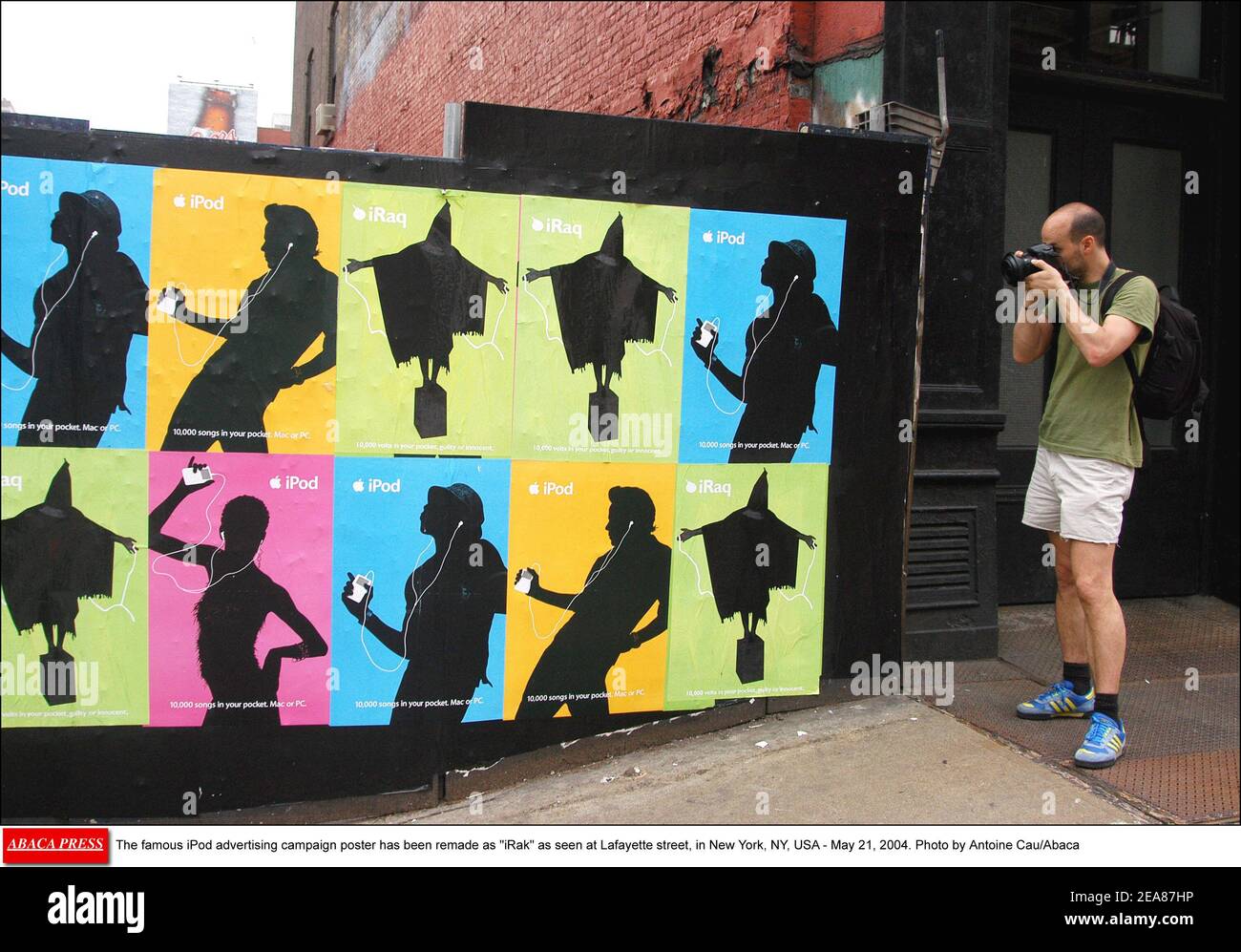 The famous iPod advertising campaign poster has been remade as iRaq as ...