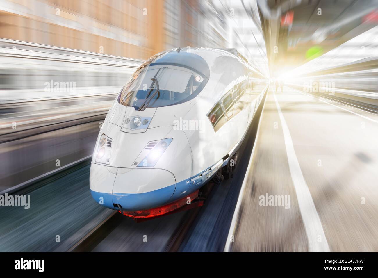 Blur lights on passenger train hi-res stock photography and images - Alamy