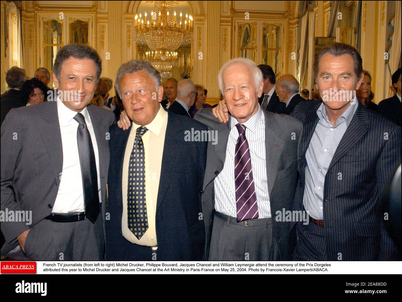 French TV journalists (from left to right) Michel Drucker, Philippe ...