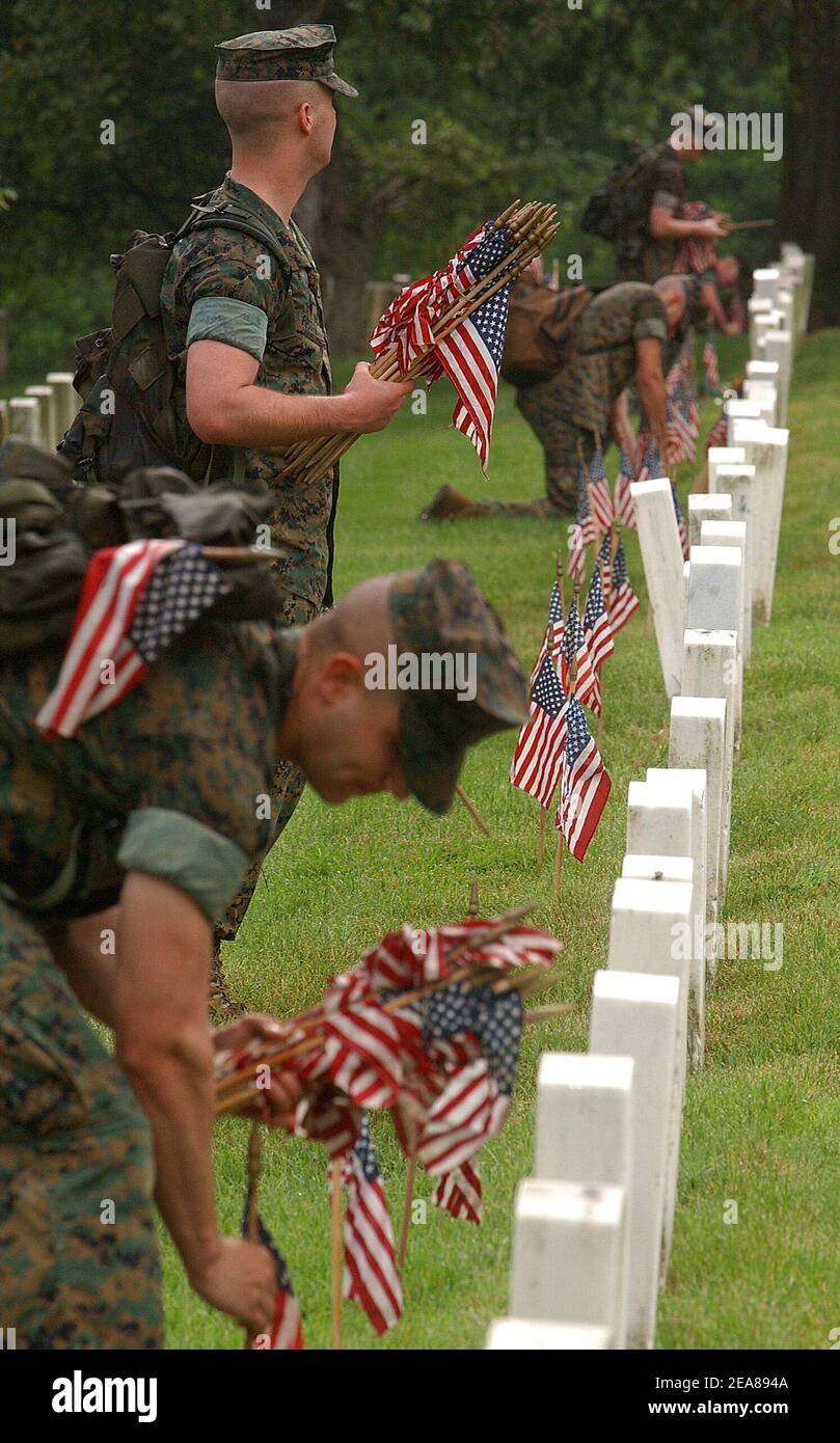 Arlington, VA May 27 2004. Flag In event at Arlington National Cemetery ...
