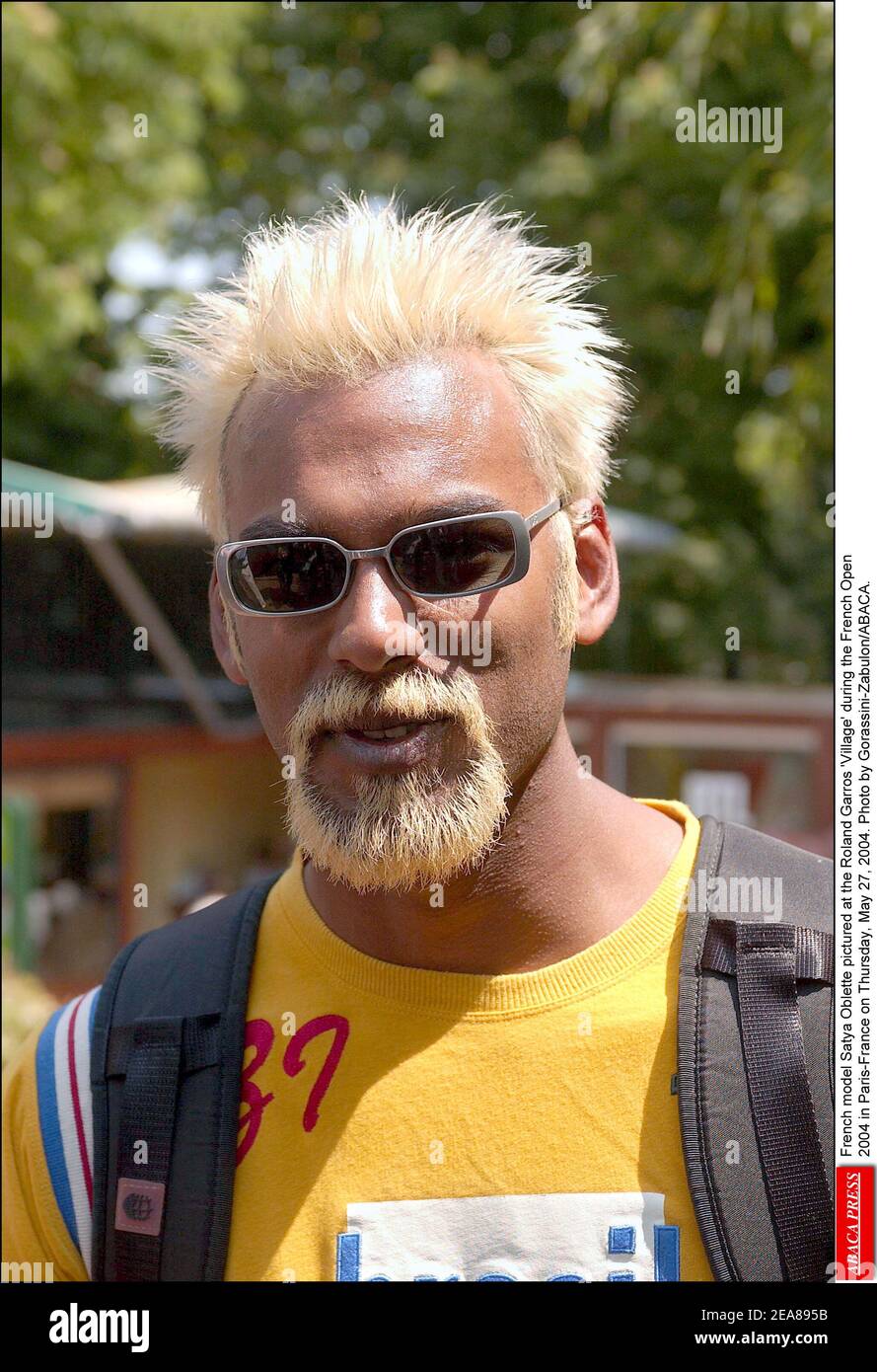 French model Satya Oblet pictured at the Roland Garros 'Village' during ...