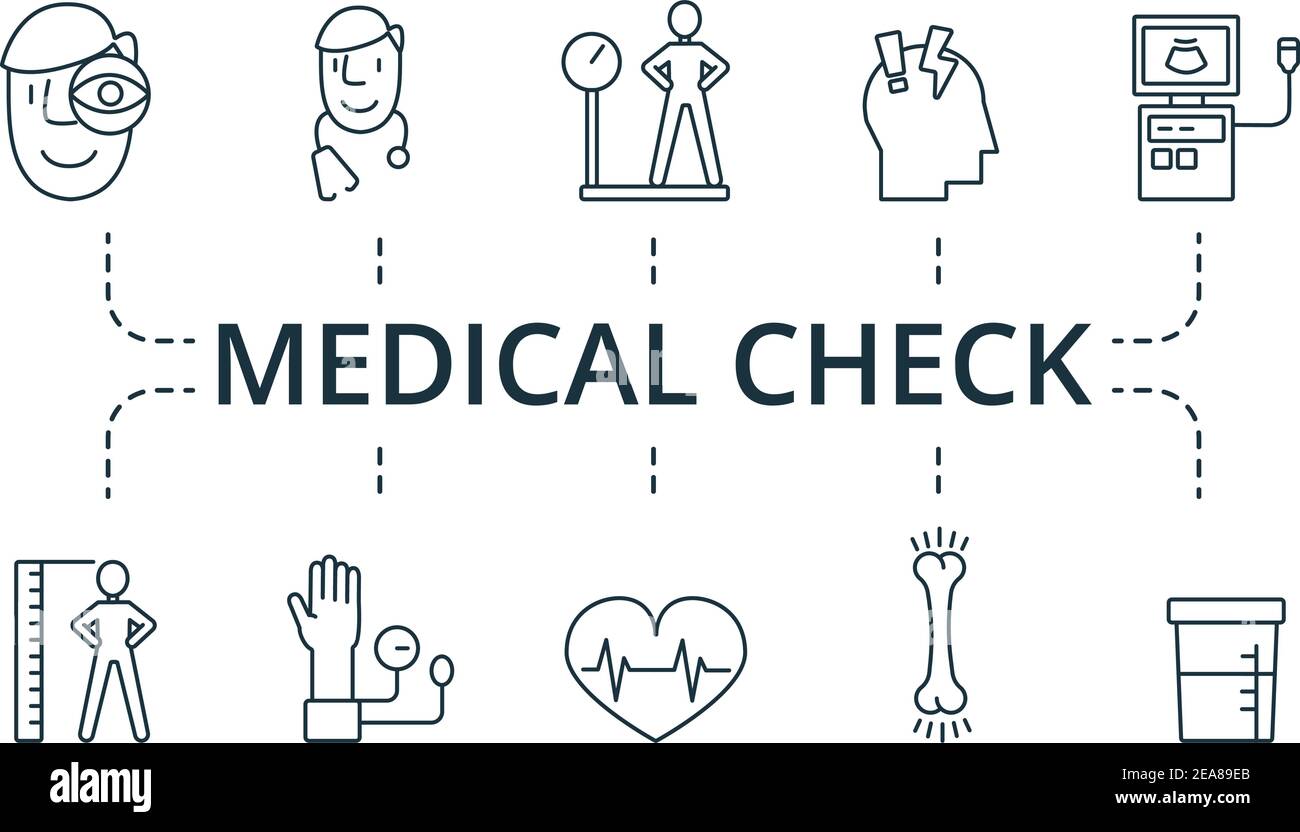 Medical Check icon set. Collection contain pack of pixel perfect ...