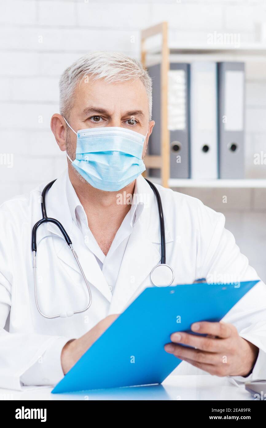 Modern diagnostics and examination of patient and family doctor ...