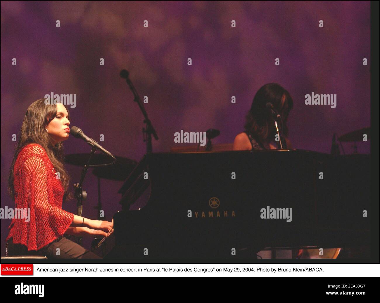 American jazz singer Norah Jones in concert in Paris at le Palais des ...