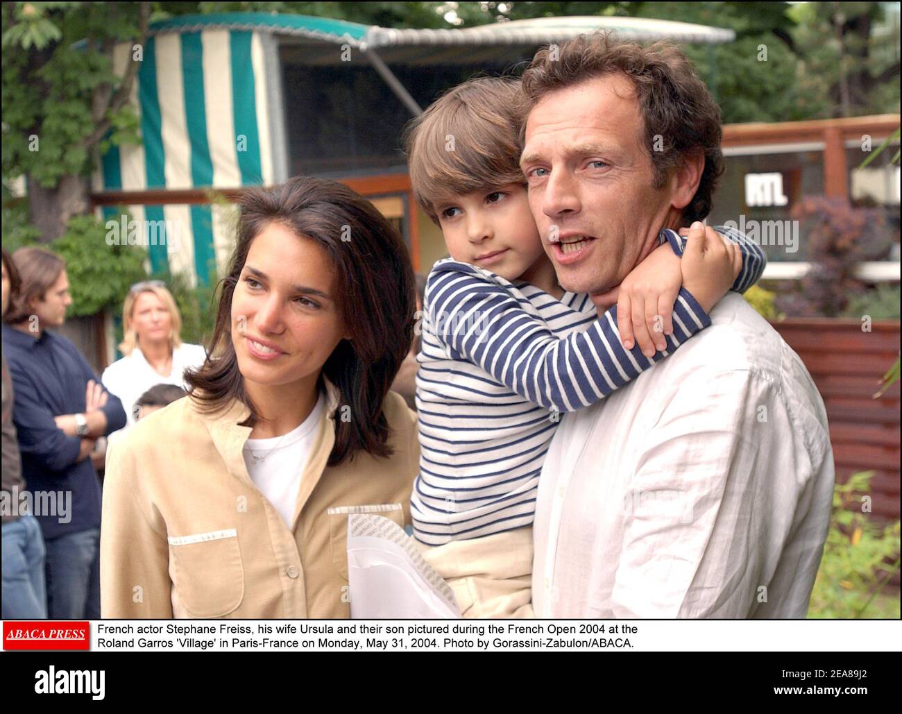 French actor Stephane Freiss, his wife Ursula and their son pictured ...