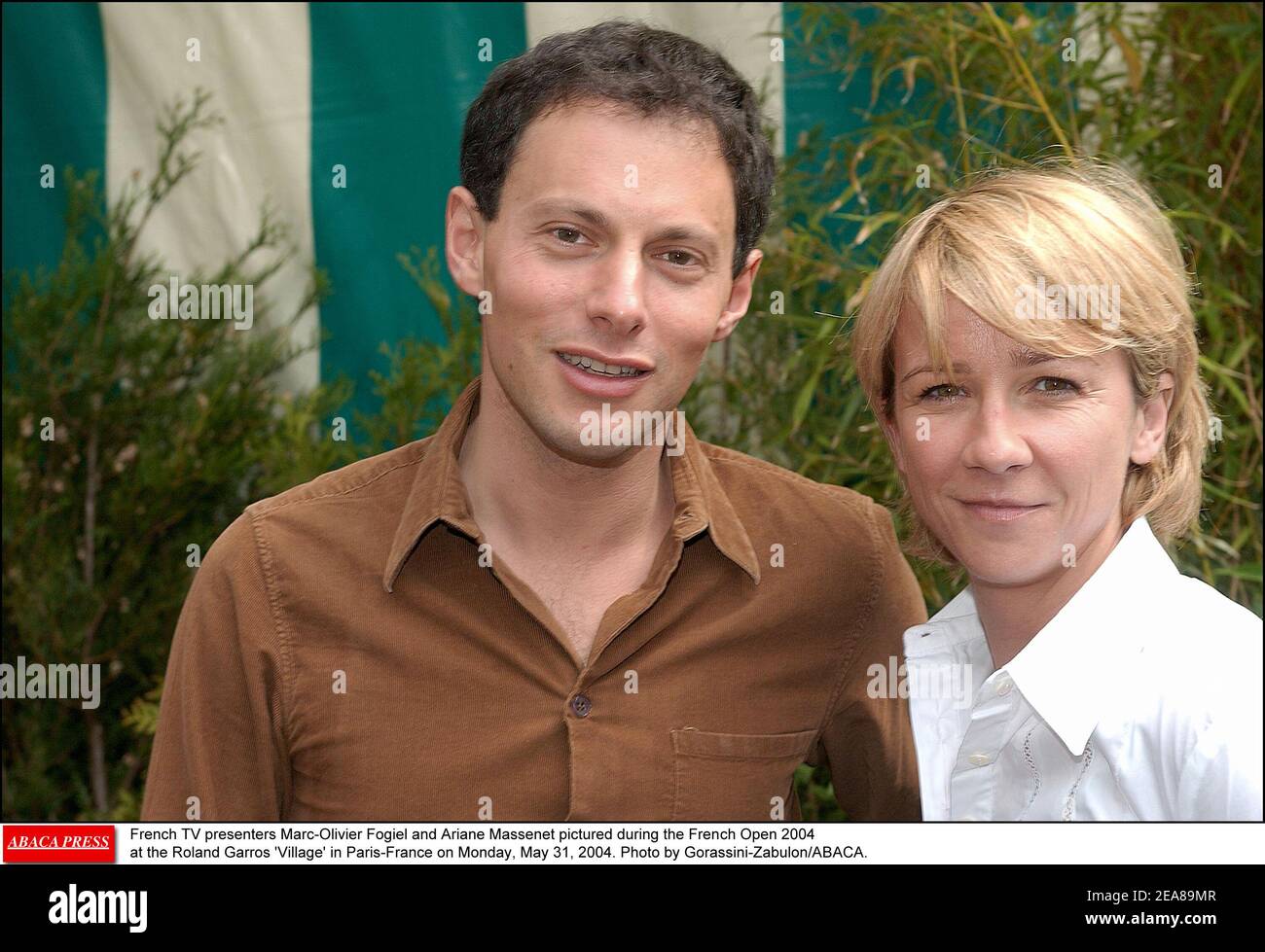 French TV presenters Marc-Olivier Fogiel and Ariane Massenet pictured ...