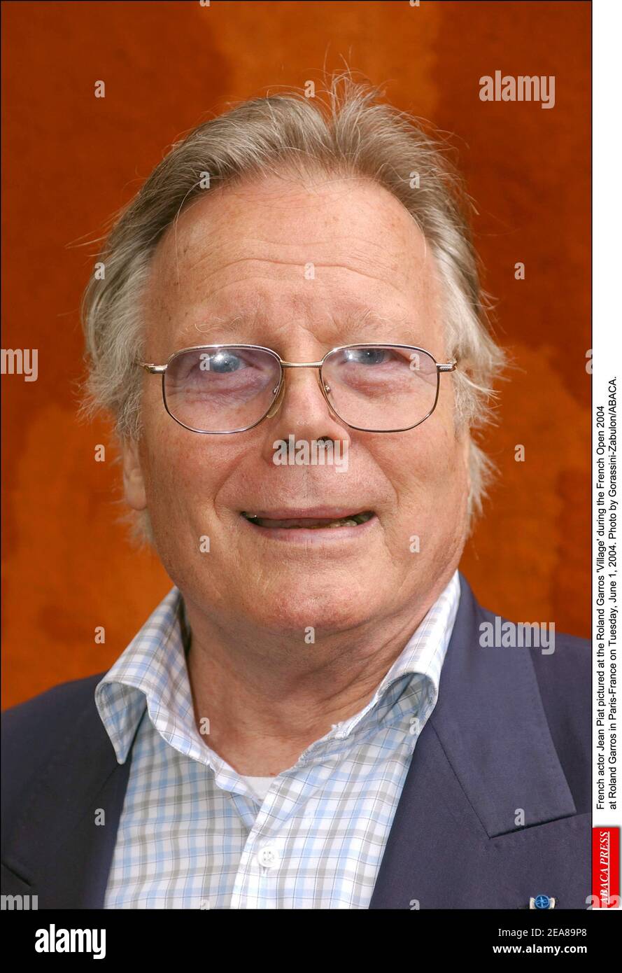 French actor Jean Piat pictured at the Roland Garros 'Village' during ...