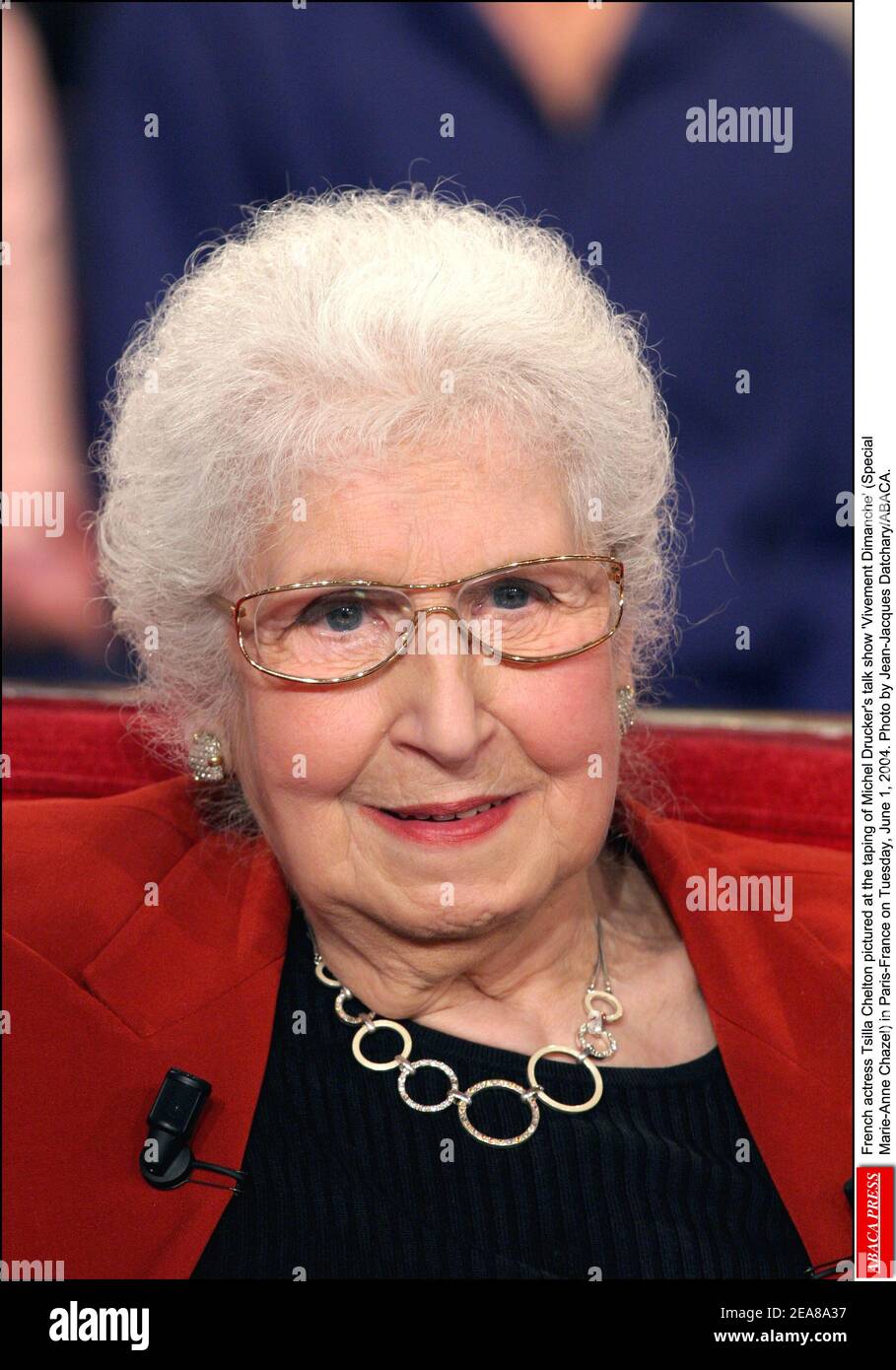French actress Tsilla Chelton pictured at the taping of Michel Drucker ...
