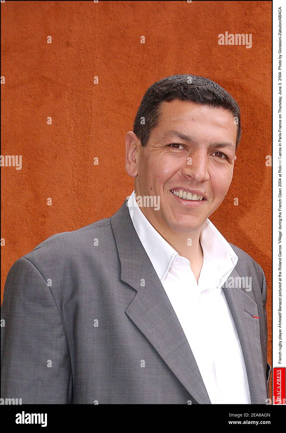 French rugby player Abdelatif Benazzi pictured at the Roland Garros ...