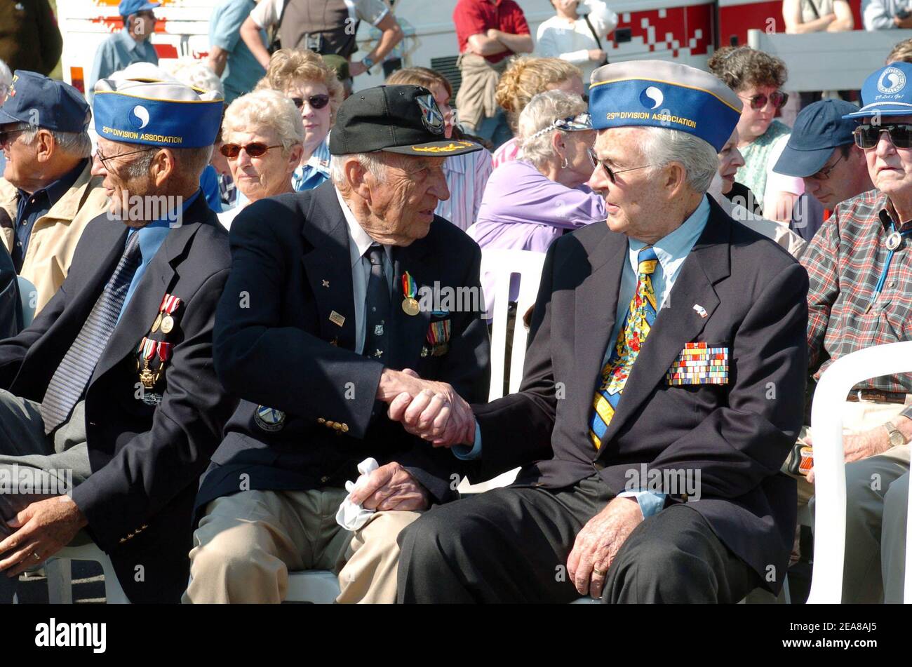 D-Day veterans of the 29th Infantry Division attend a ceremony at ...