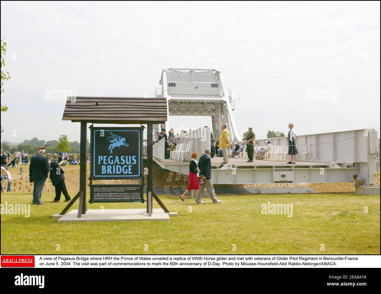 A view of Pegasus Bridge where HRH the Prince of Wales unveiled a ...