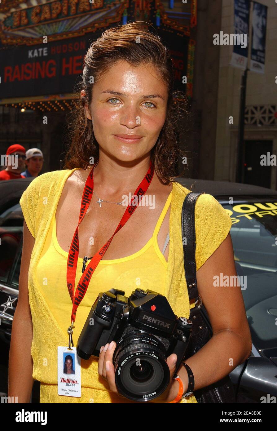 Helena Christensen attends the 2004 Bullrun Rally, an eight-day, 3,000 ...