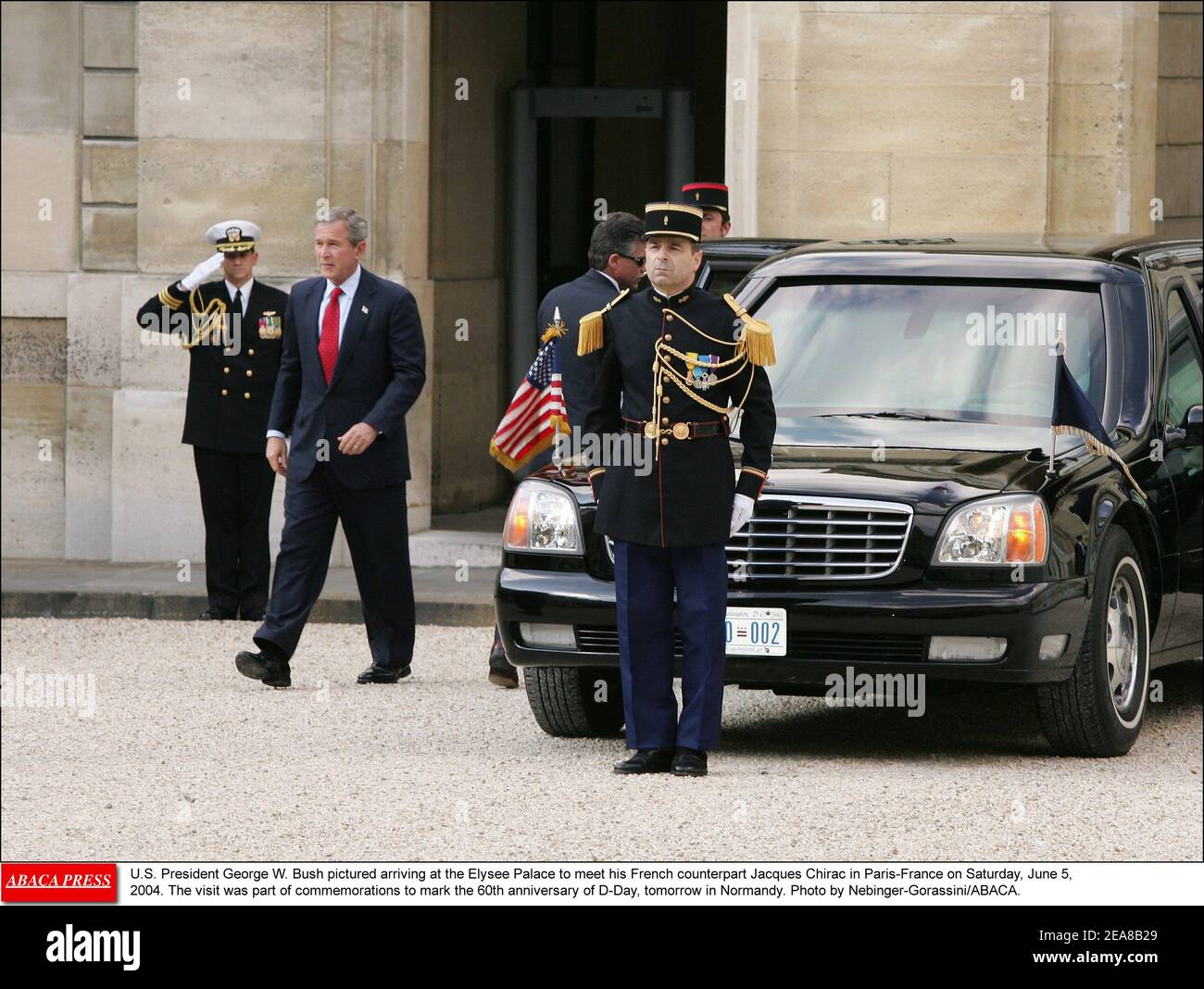 U.S. President George W. Bush pictured arriving at the Elysee Palace to ...