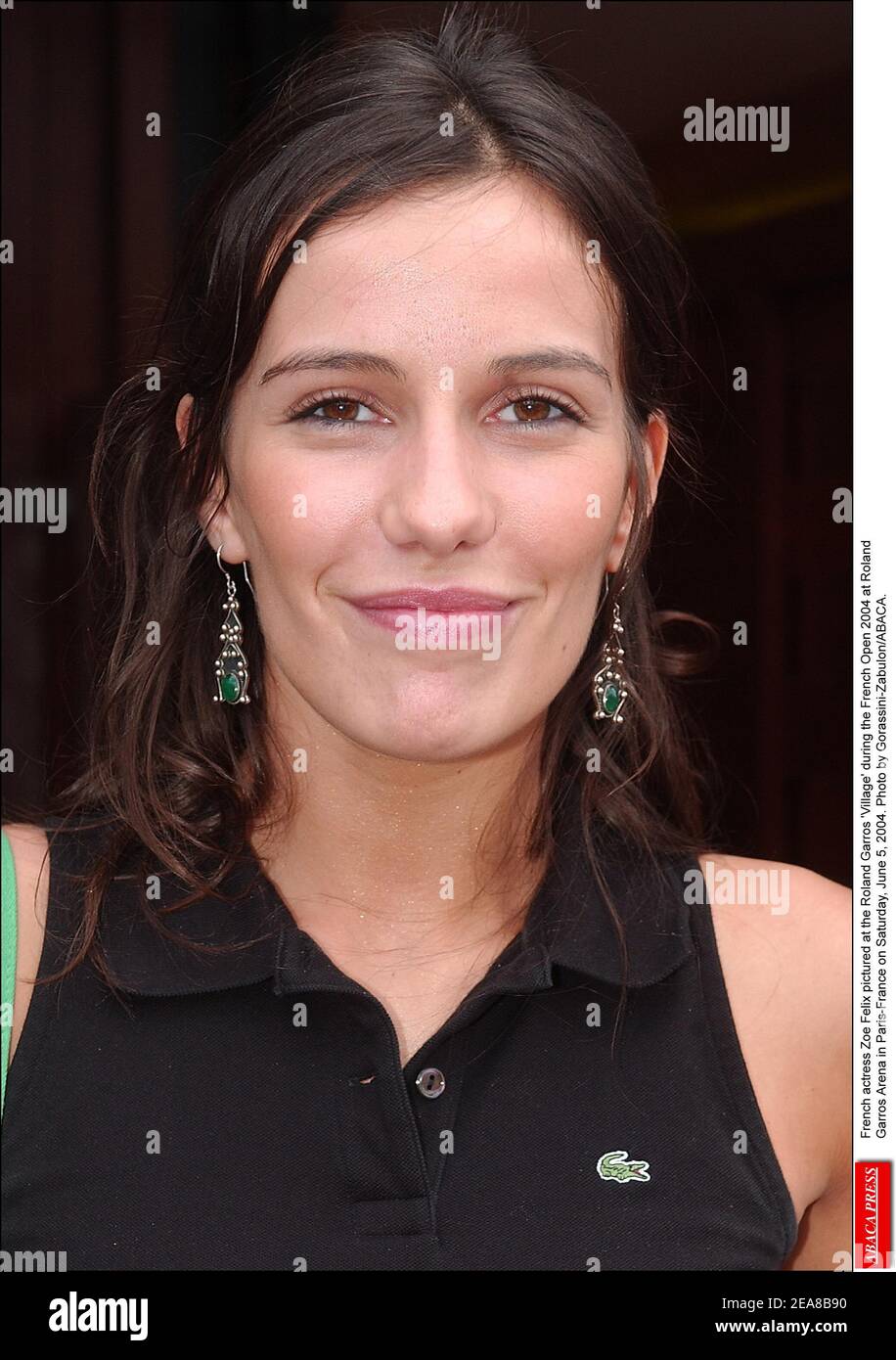 French actress Zoe Felix pictured at the Roland Garros 'Village' during ...