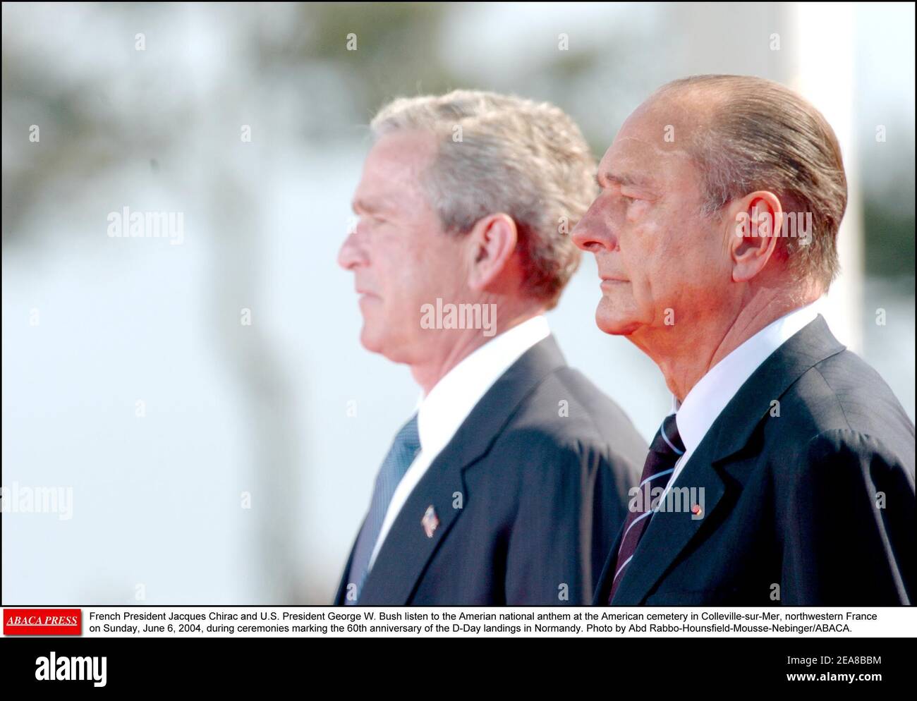 French President Jacques Chirac and U.S. President George W. Bush ...