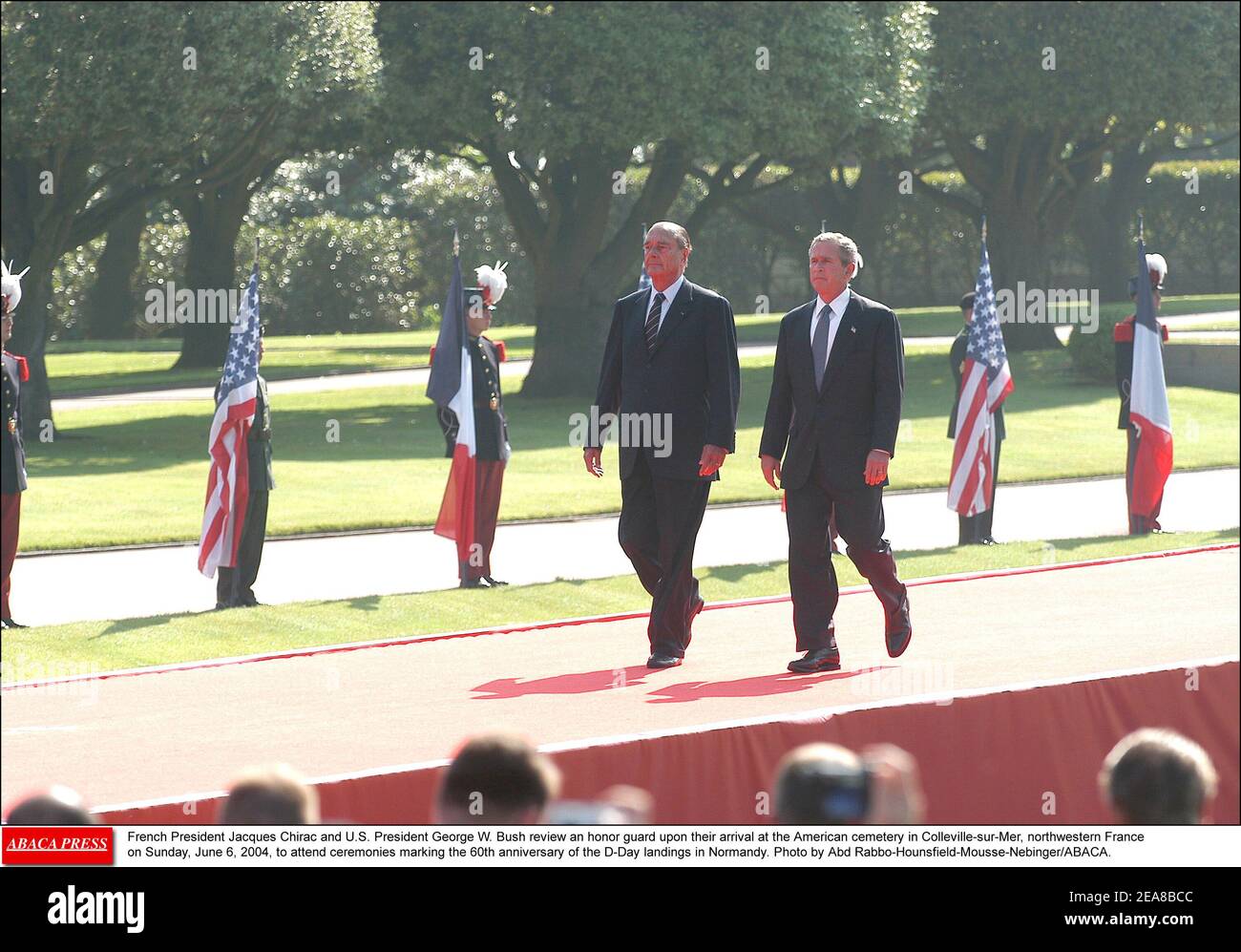 French President Jacques Chirac and U.S. President George W. Bush ...