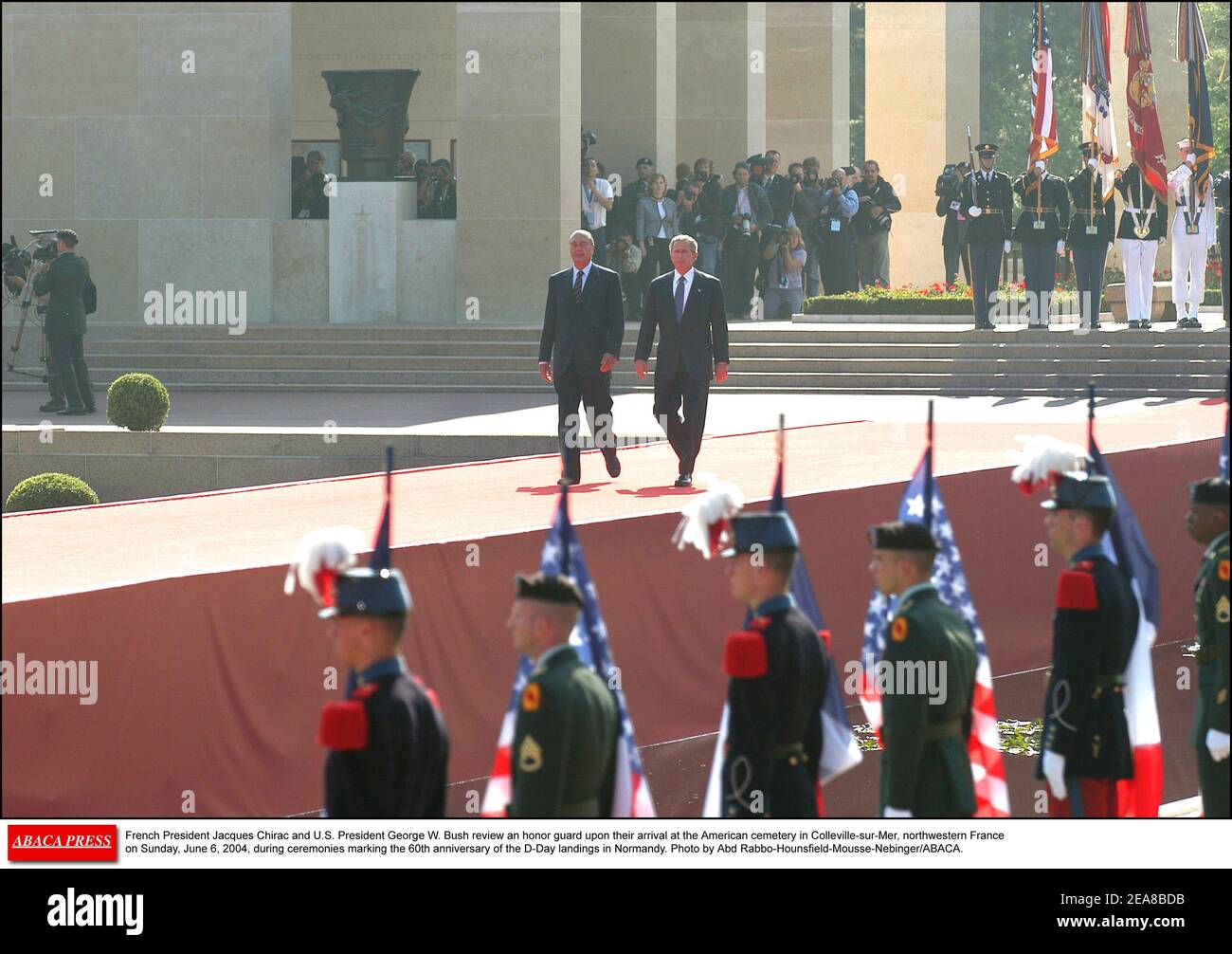 French President Jacques Chirac and U.S. President George W. Bush ...