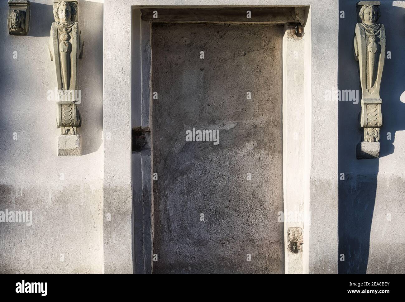 Carvings on exterior of 1757 building in the grounds of St Mary's ...