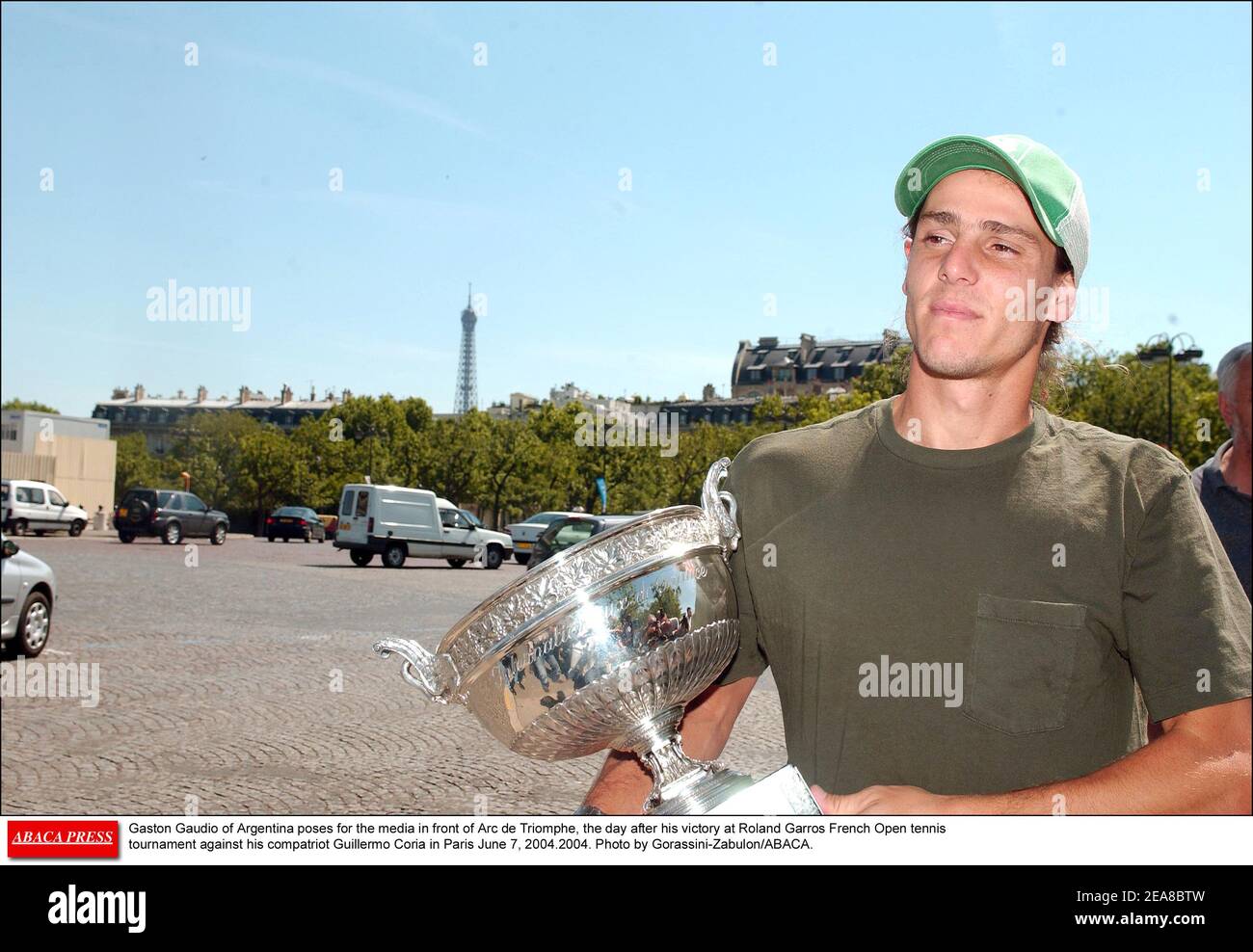 Gaston Gaudio of Argentina poses for the media in front of Arc de ...