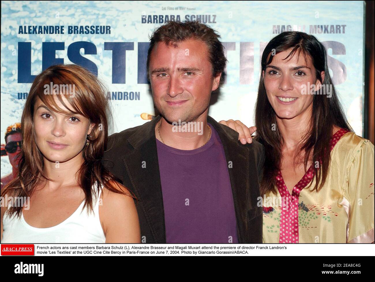 French actors ans cast members Barbara Schulz (L), Alexandre Brasseur ...