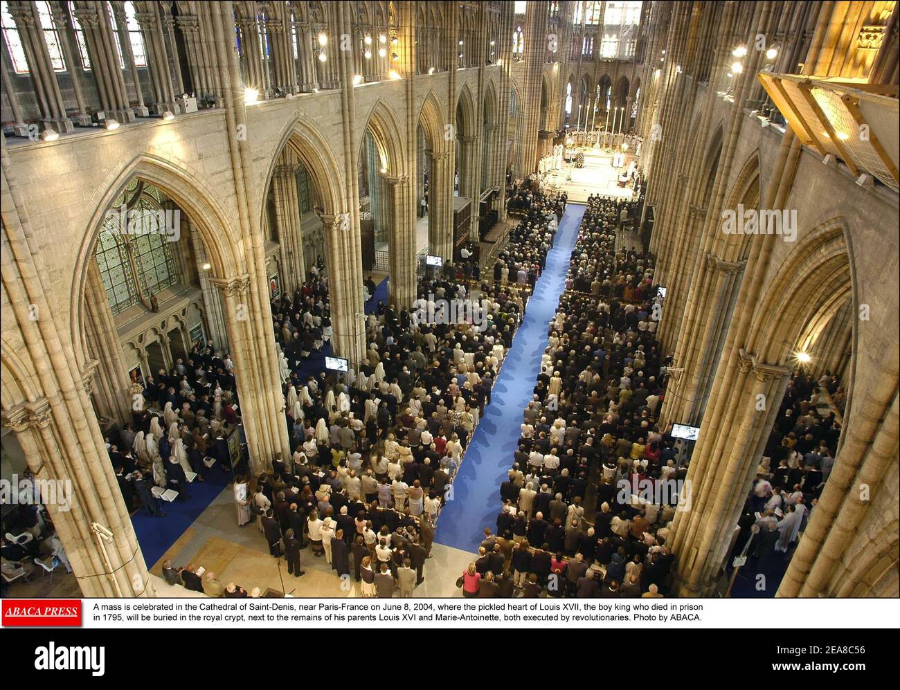 A mass is celebrated in the Cathedral of Saint-Denis, near Paris-France ...