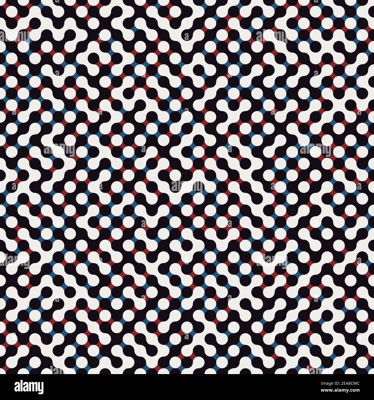 Seamless geo pattern in red blue black white Stock Photo - Alamy