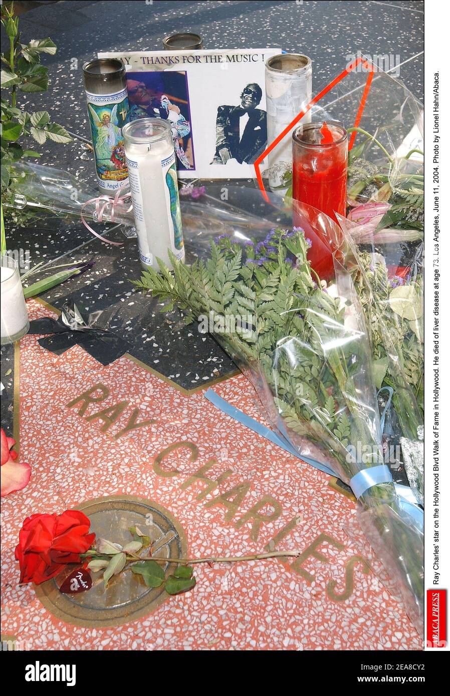 Ray Charles' star on the Hollywood Blvd Walk of Fame in Hollywood. He ...