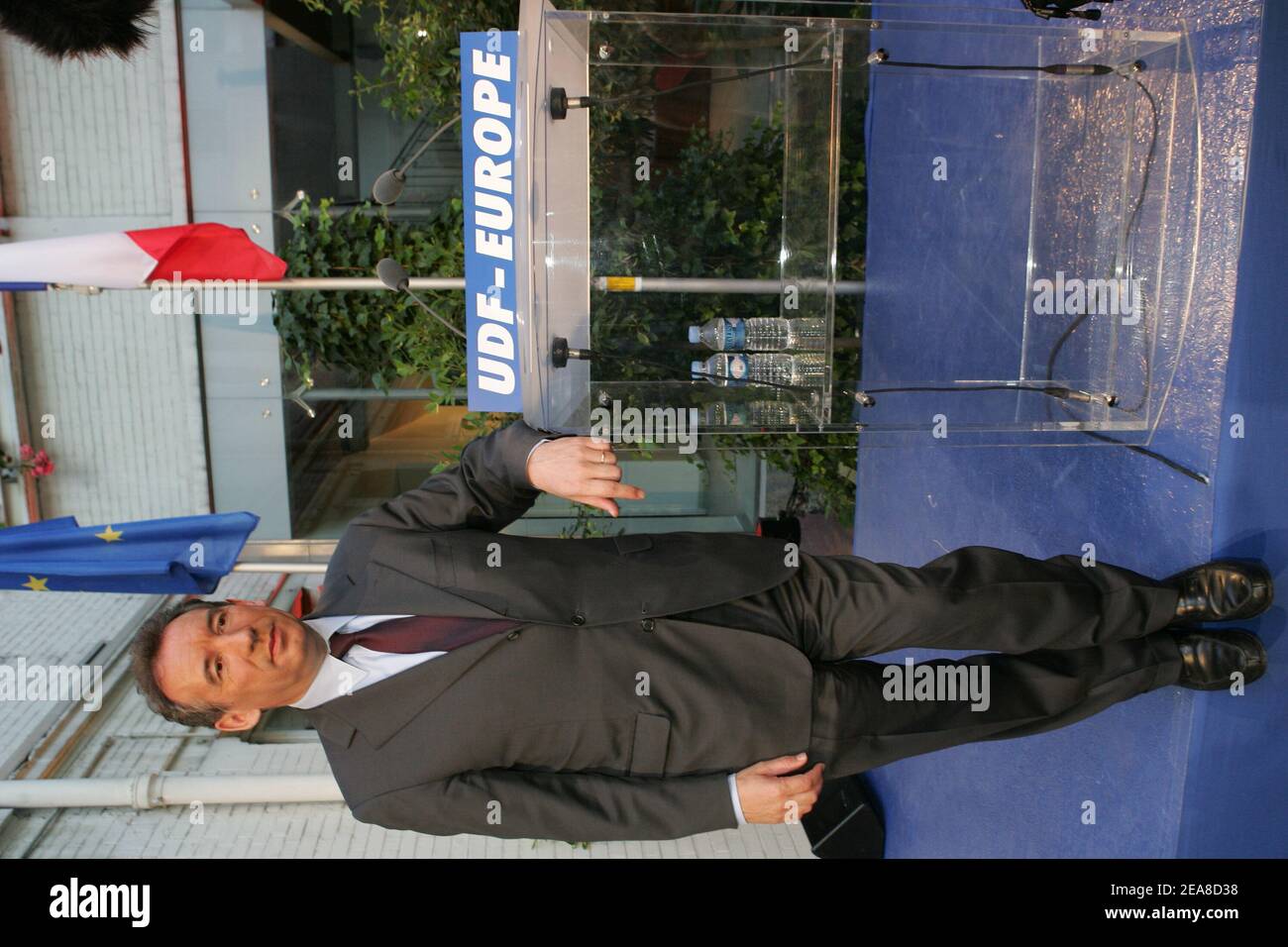 UDF Party President Fran ois Bayrou pictured at his party's head office ...