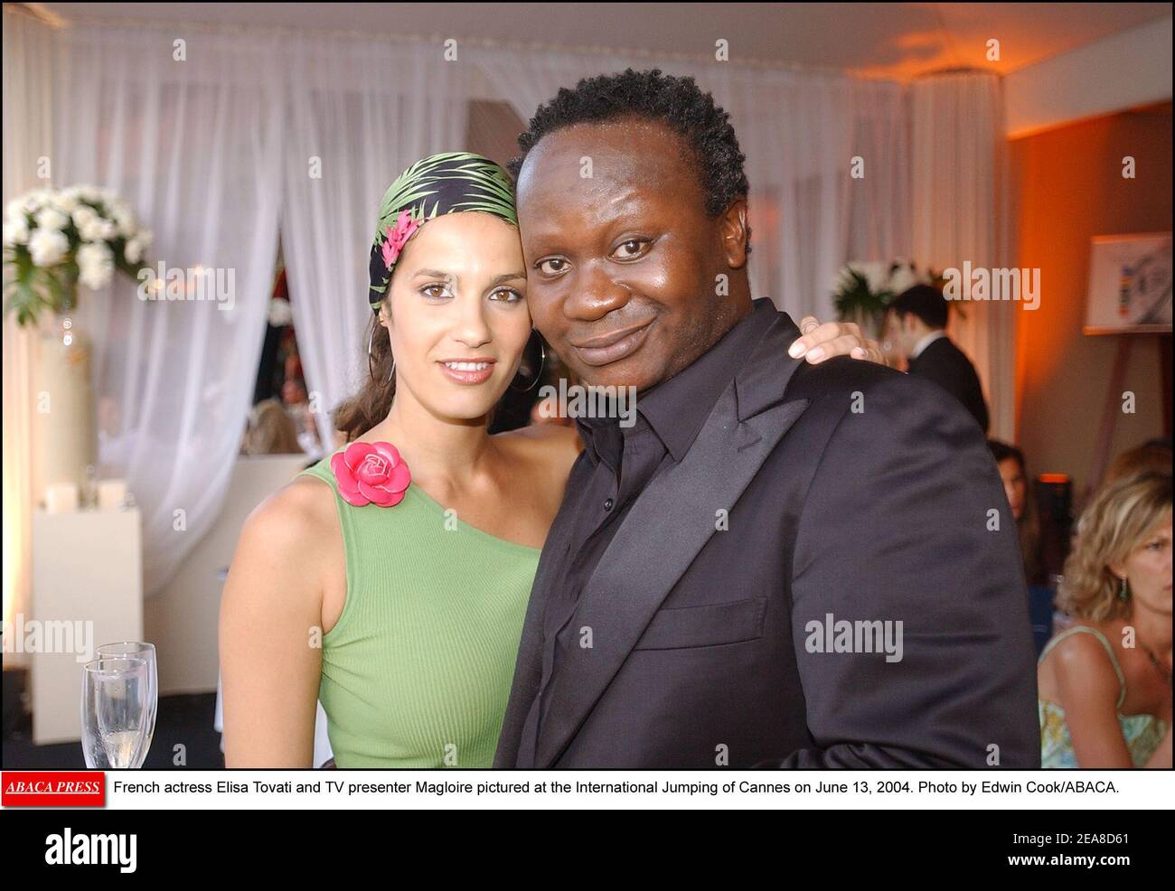 French actress Elisa Tovati and TV presenter Magloire pictured at the ...