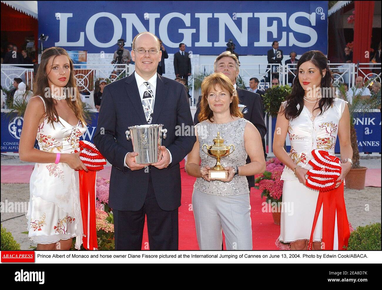 Prince Albert of Monaco and horse owner Diane Fissore pictured at the ...