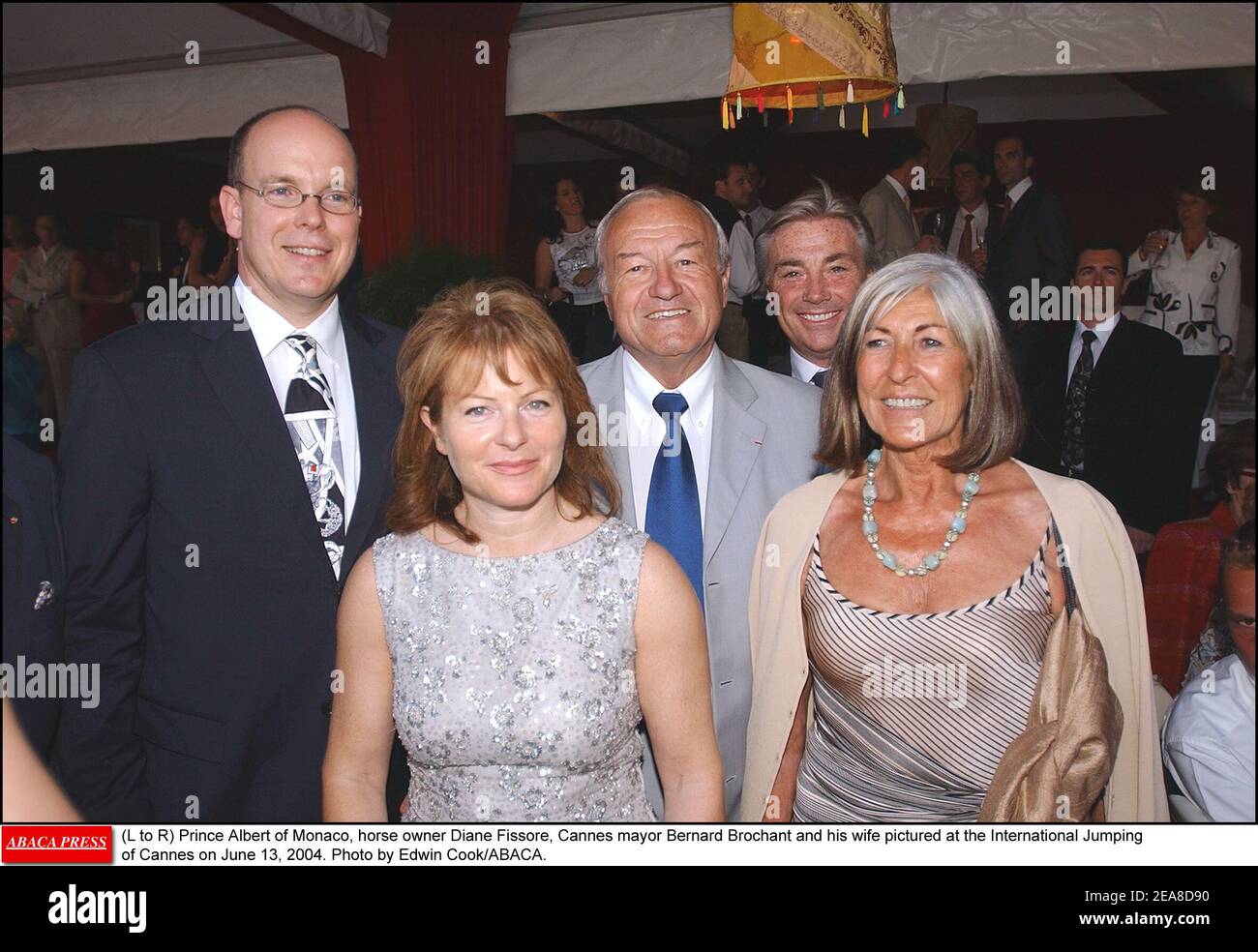 (L to R) Prince Albert of Monaco, horse owner Diane Fissore, Cannes ...