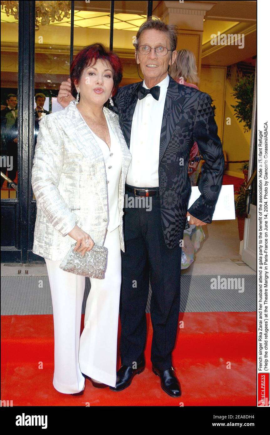 French singer Rika Zarai and her husband attend a gala party to the ...