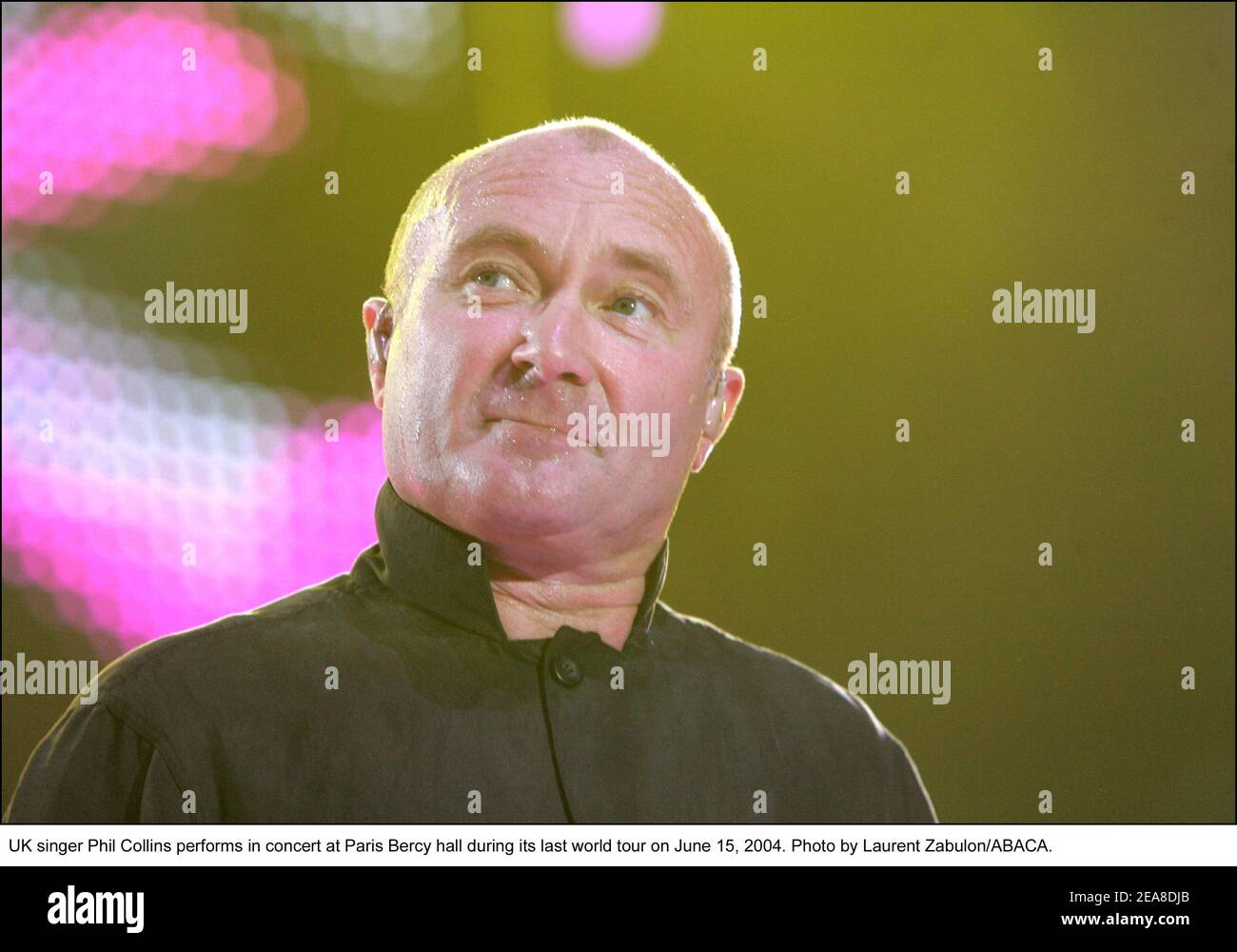 UK singer Phil Collins performs in concert at Paris Bercy hall during ...