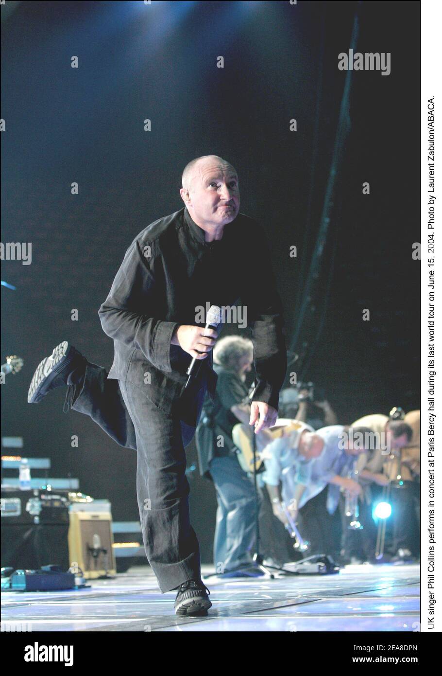 UK singer Phil Collins performs in concert at Paris Bercy hall during ...