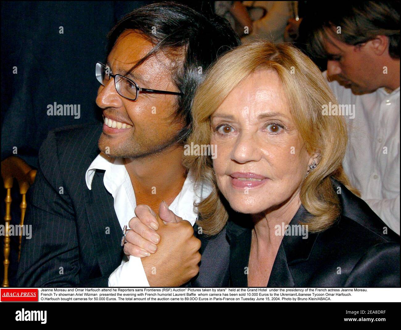 Jeanne Moreau and Omar Harfouch attend he Reporters sans Frontieres ...
