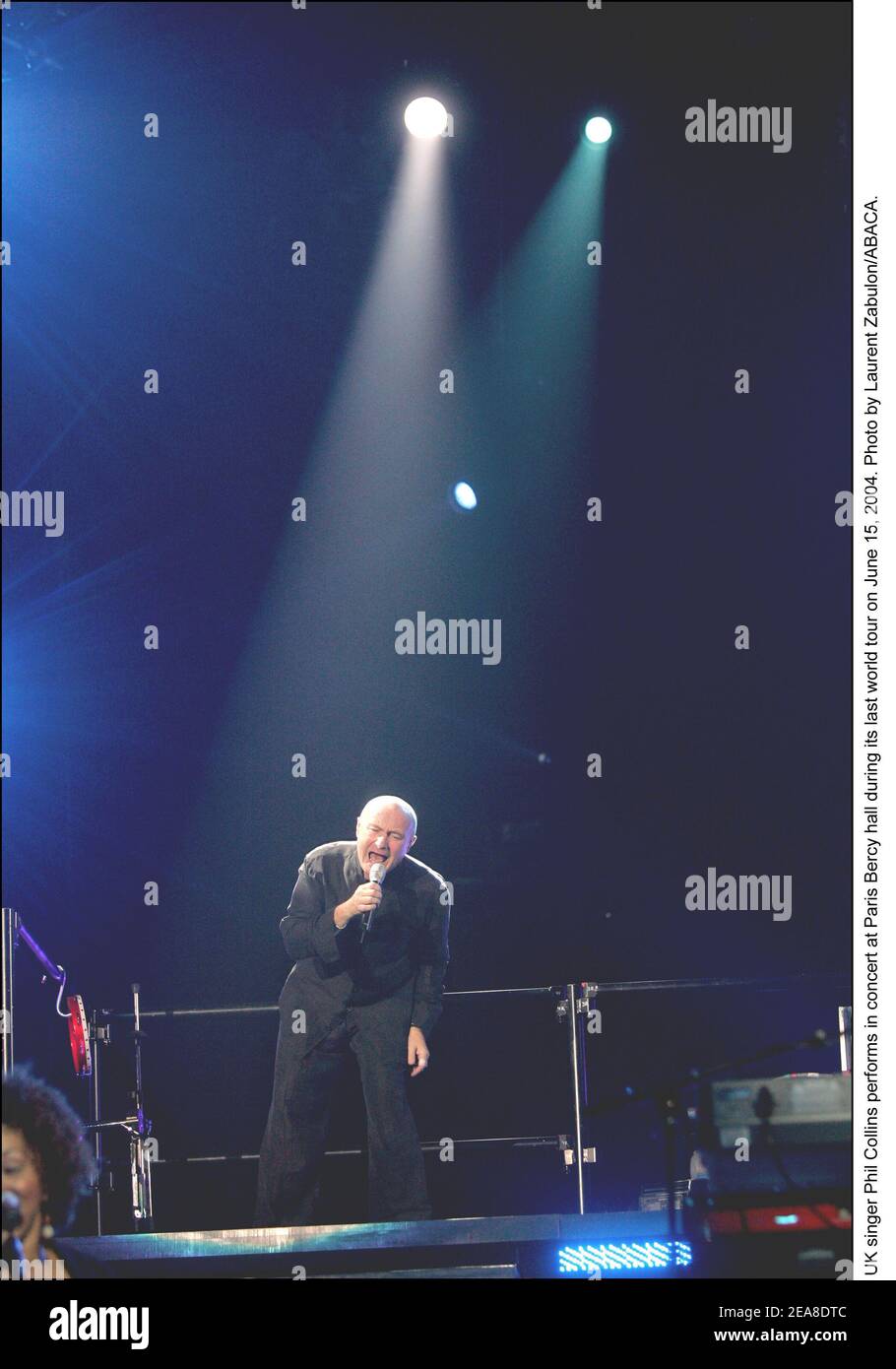 UK singer Phil Collins performs in concert at Paris Bercy hall during ...