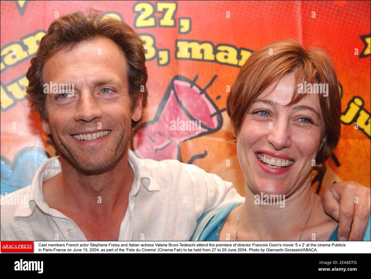 Cast members French actor Stephane Freiss and Italian actress Valeria ...